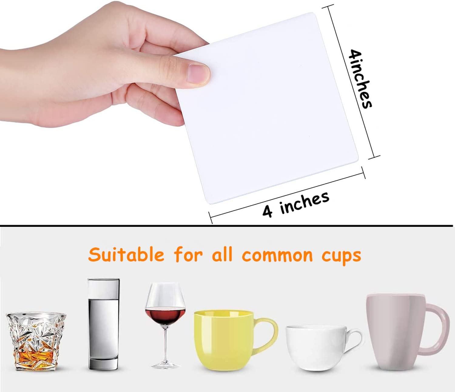 12PCS White 4x4 Ceramic Tiles for Coasters - DIY Craft, Ready-to-Paint ...