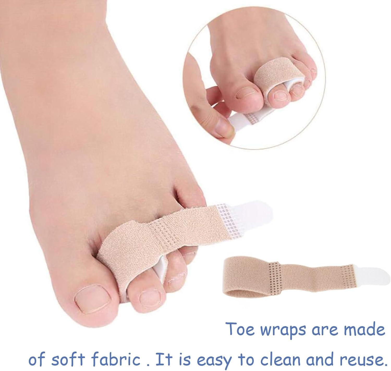 6Pcs Toe Straightener Splints & Cushioned Bandages - Correct Hammer ...