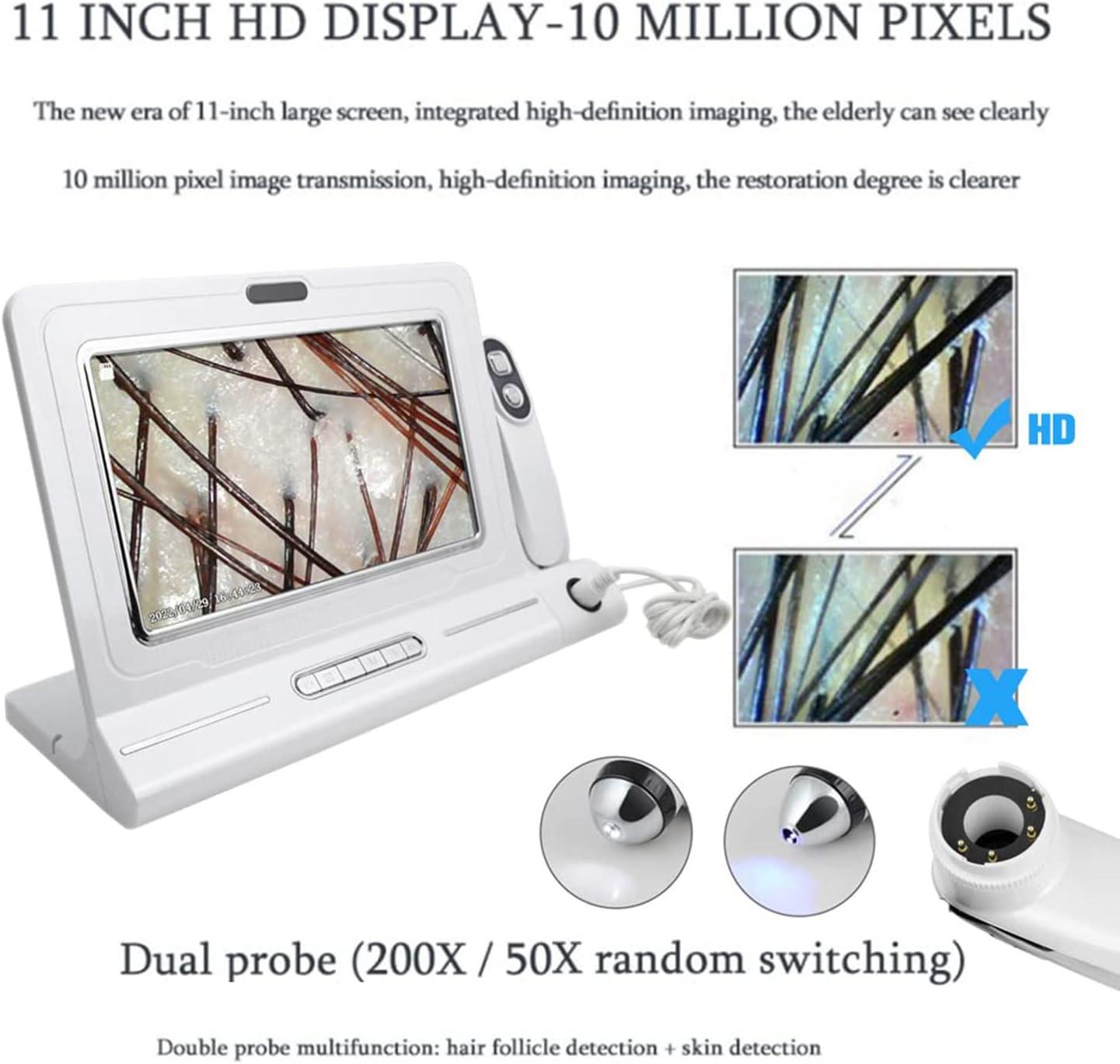 Skin Diagnosis Hair Analyzer 11 Inch LCD Screen Digital Scalp Hair Follicle Oil Moisture ...