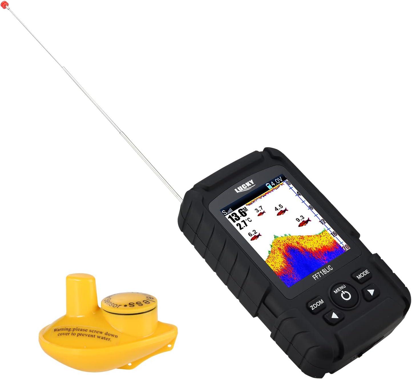 LUCKY Wireless Portable Fish Finder - 45m Sonar Depth Detection for ...