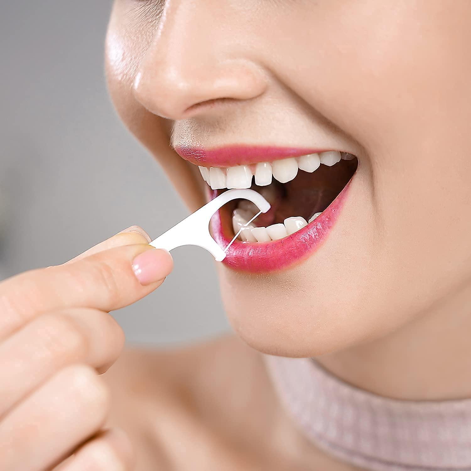 Dental Floss Picks Holy Rose Pop Up Flossers White Dispenser - 88 Count ...