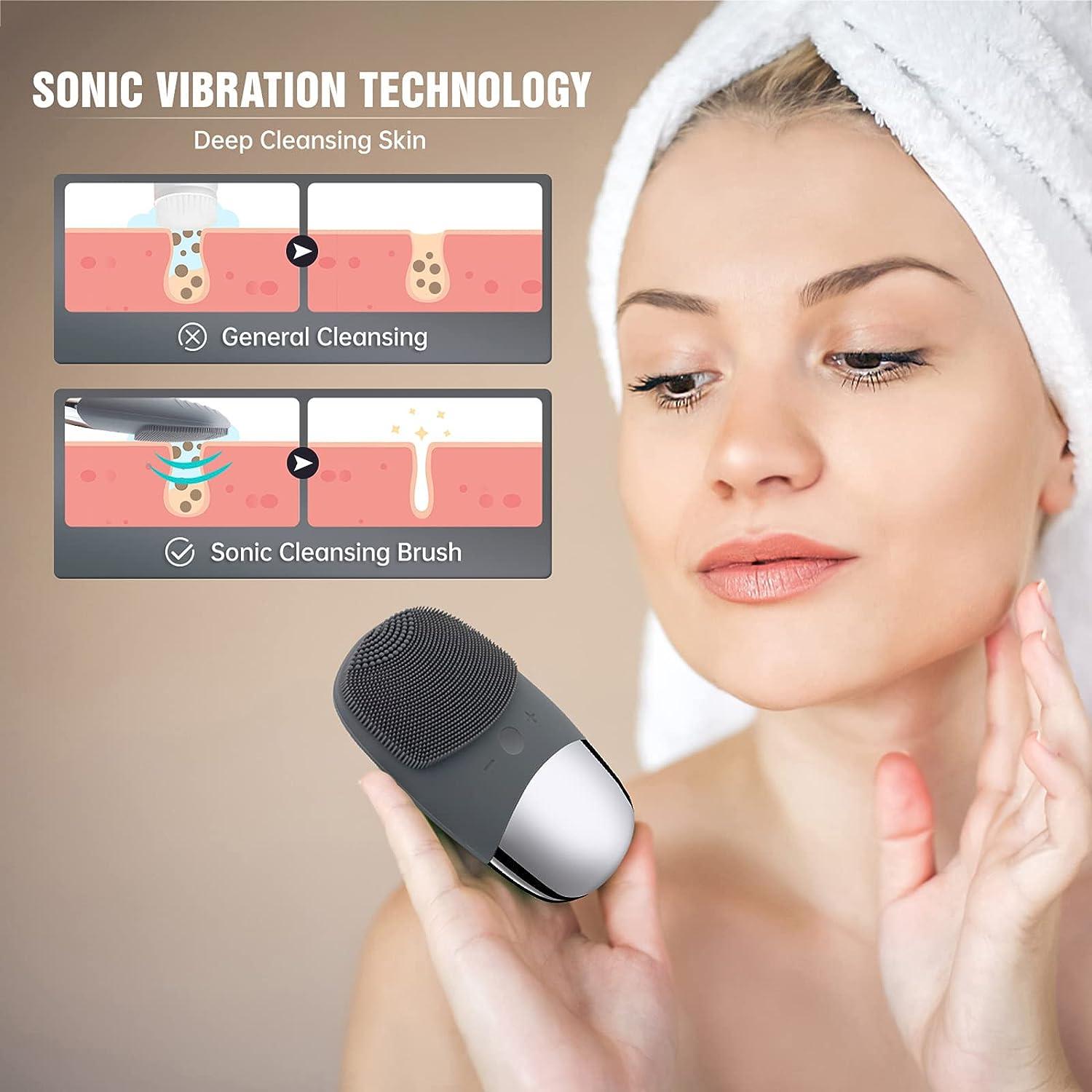 Faiyi 3-in-1 Electric Silicone Face Cleansing Brush | IPX7 Waterproof ...