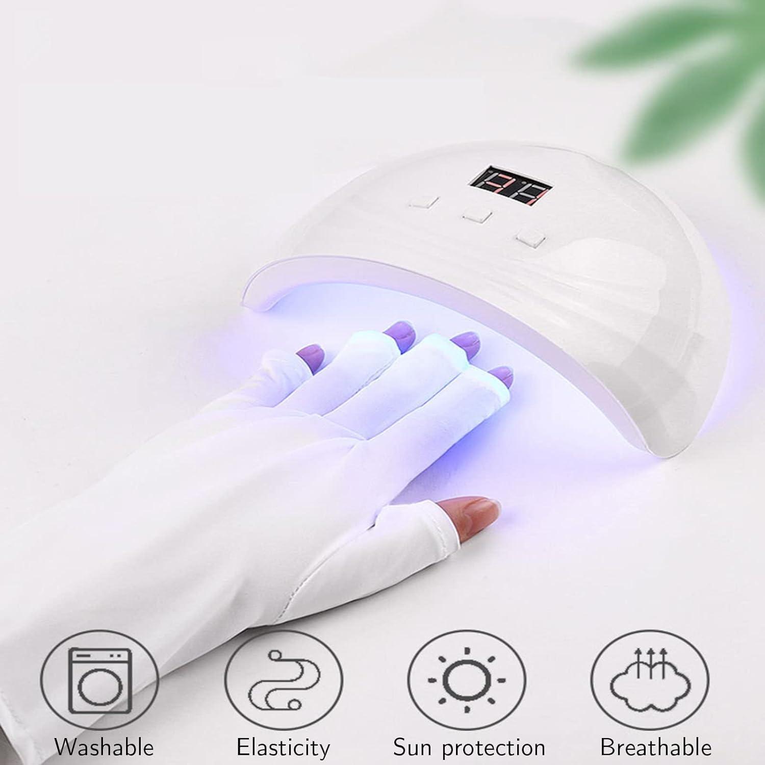 Shop Tcasener UV Shield Manicure Gloves - Fingerless Nail Polish Safety ...