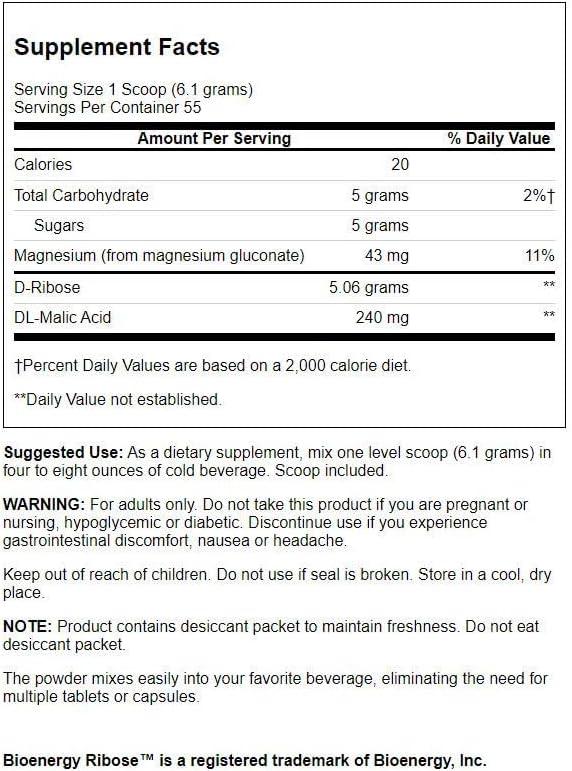 Swanson D-Ribose with Malic Acid Complex Powder 12 Ounce (340g ...