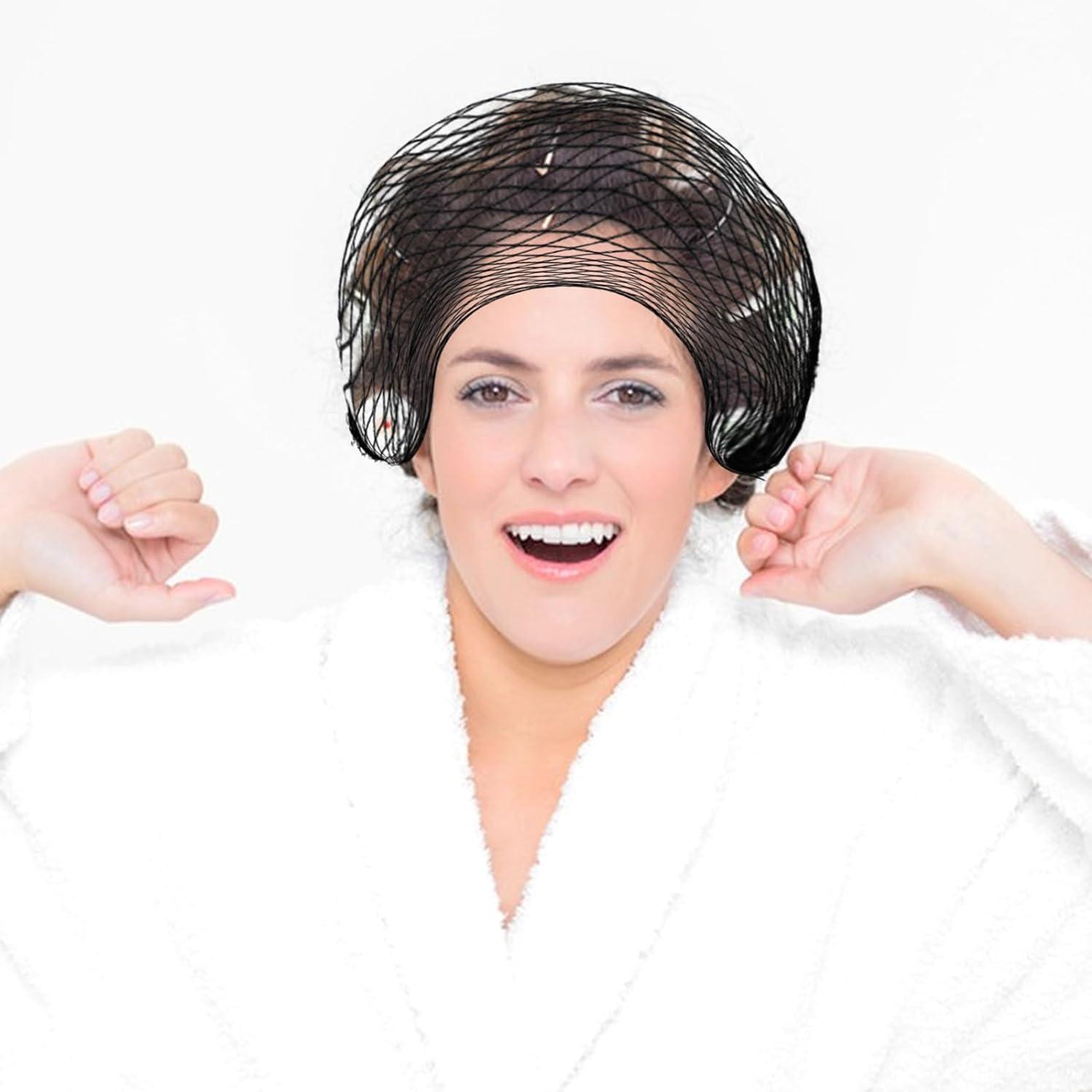 4 Pieces Triangle Hair Net for Rollers Black Hairnets for Women Mesh ...