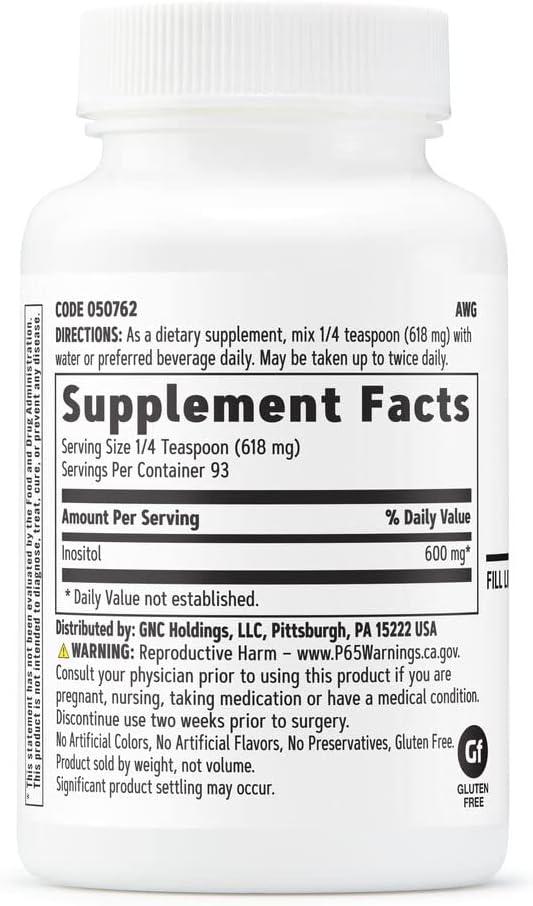 GNC Inositol Powder 600mg - 2 oz | Supports Mood & Hormonal Balance ...