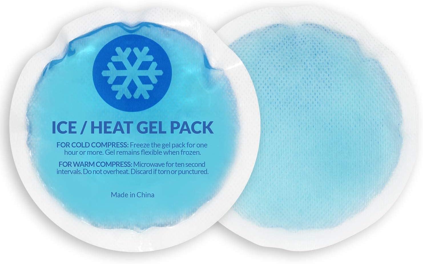EverOne Round Reusable Gel Ice Packs with Cloth Backing - Hot & Cold ...