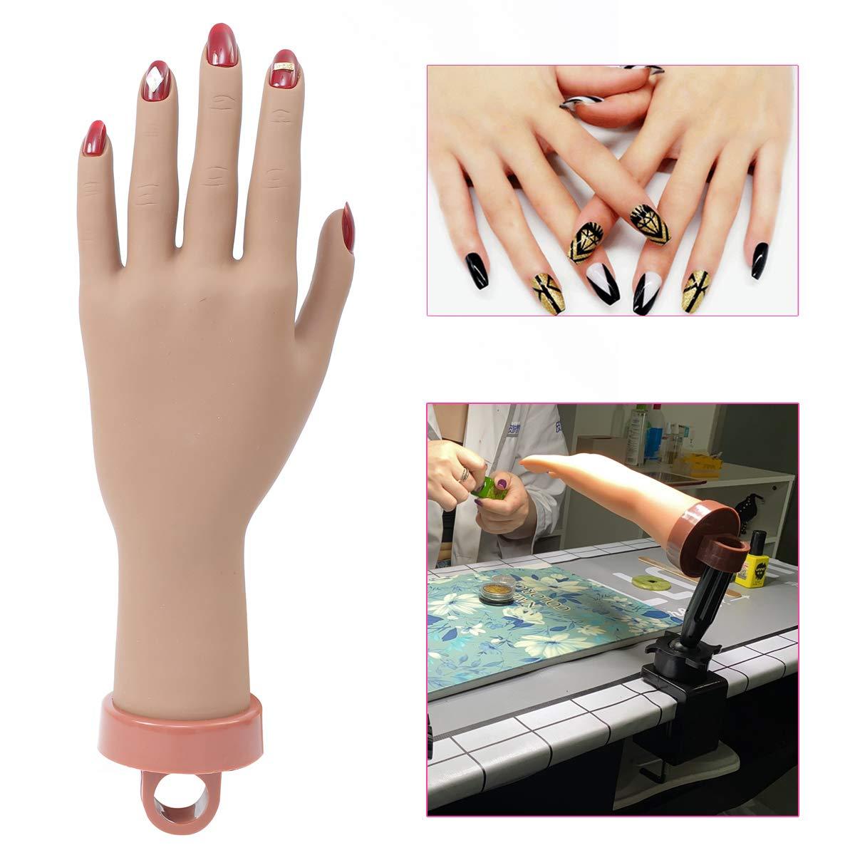 Nail Mannequin Hand for Manicure Practice with Fake Nails - Dark Black ...