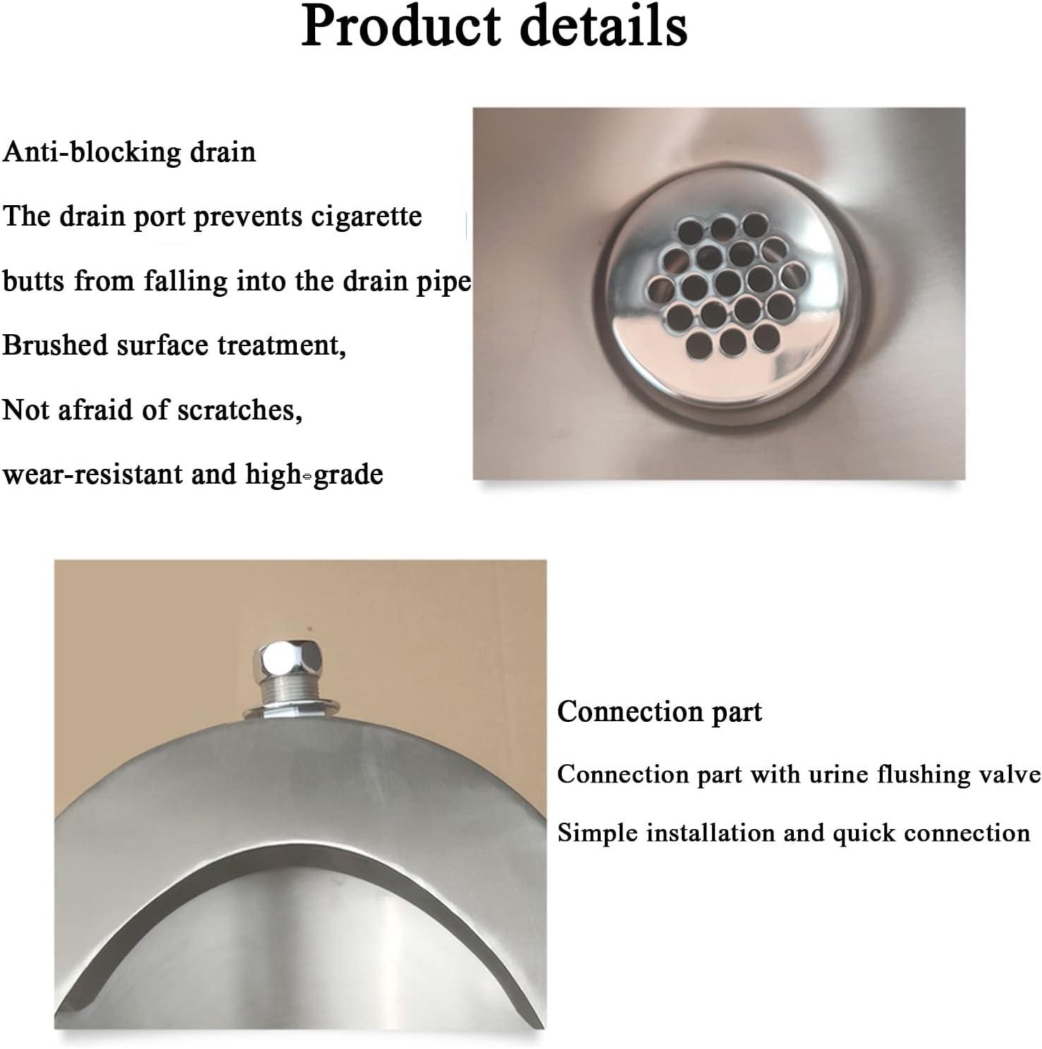Wall-Mounted Men's Flushing Urinal 304 Stainless Steel Toilet Household ...