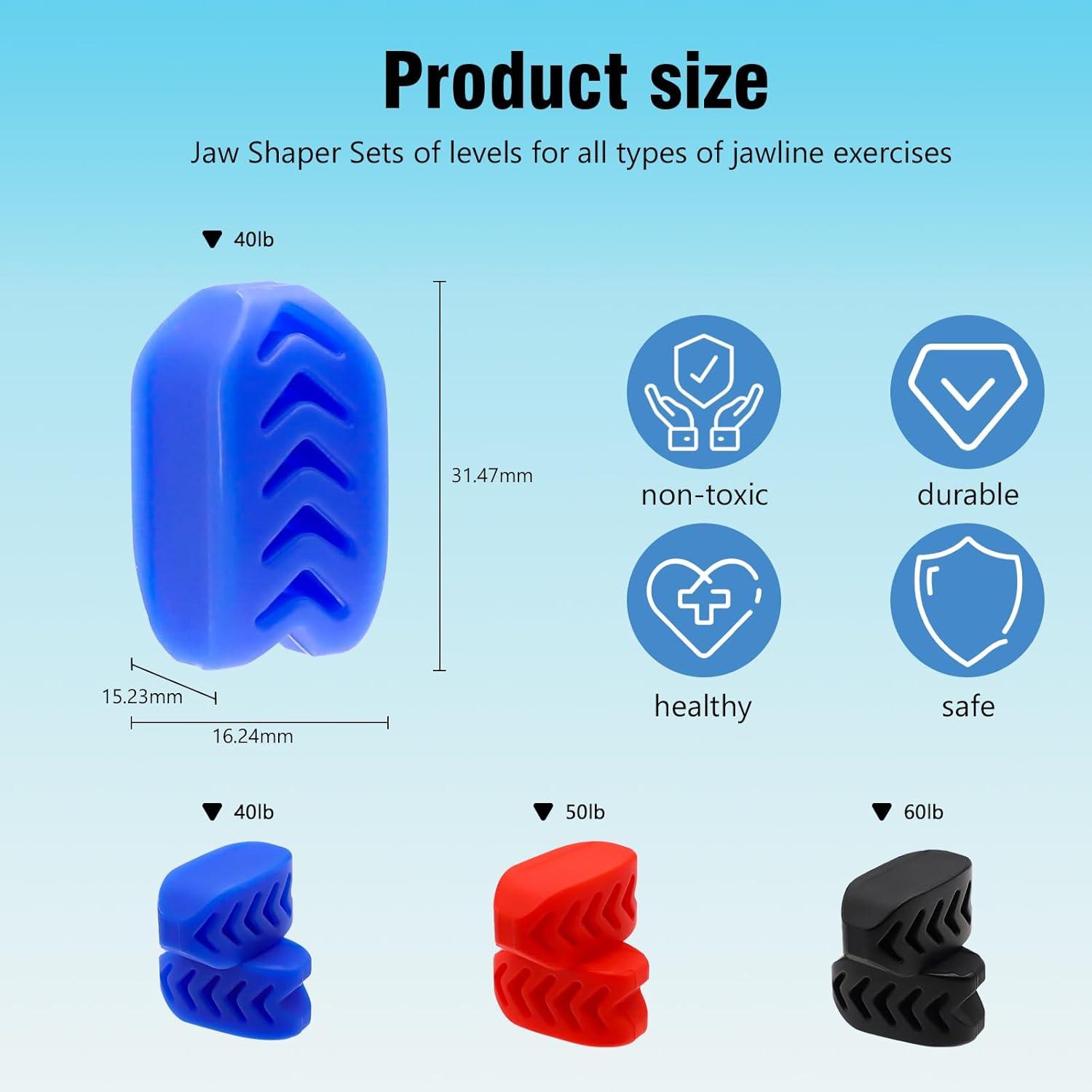 Jawline Trainer Set - 6-Piece Jaw Coach for Men & Women | Double Chin ...