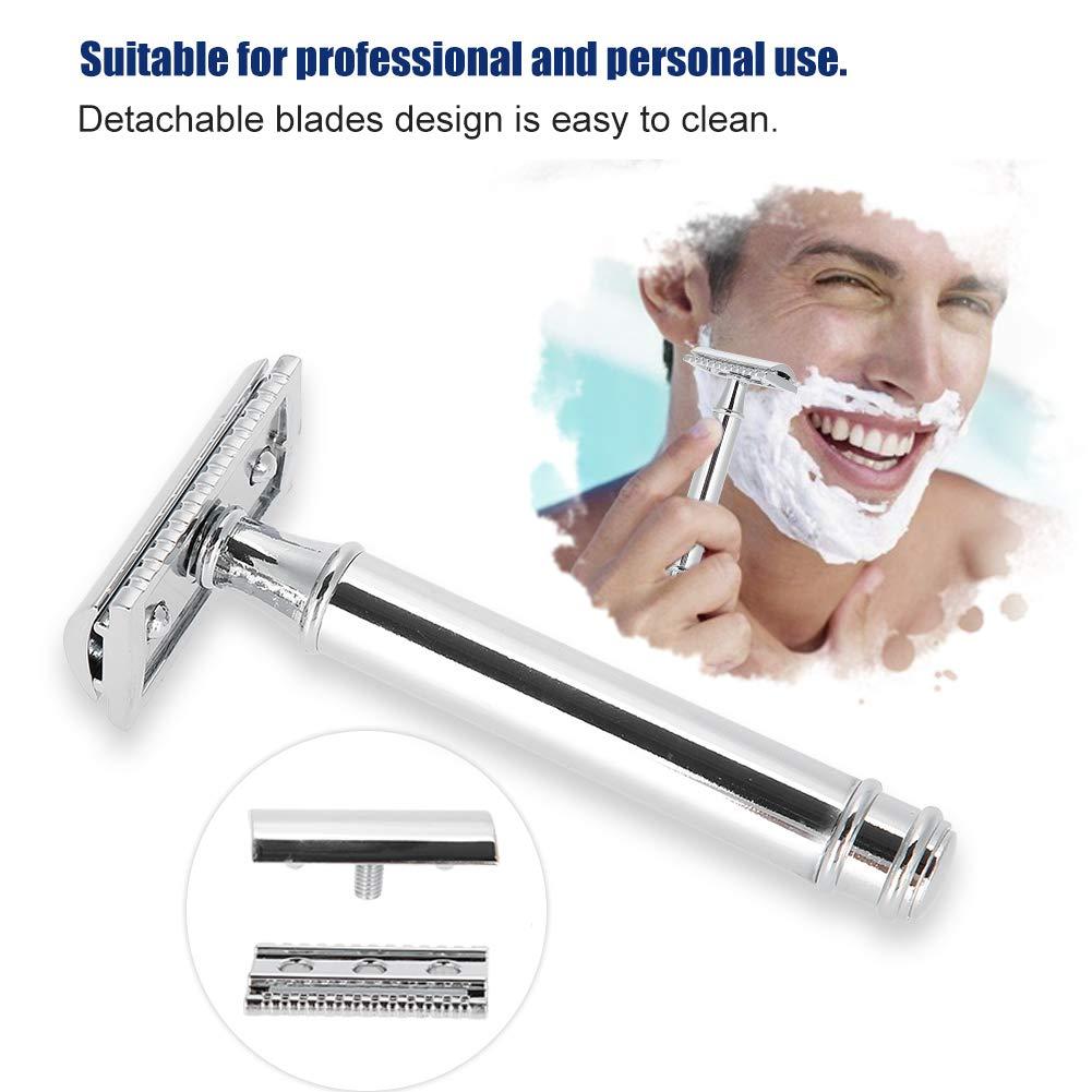 Premium Metal Razor with Straight Edge - Manual Steel Hairdresser ...