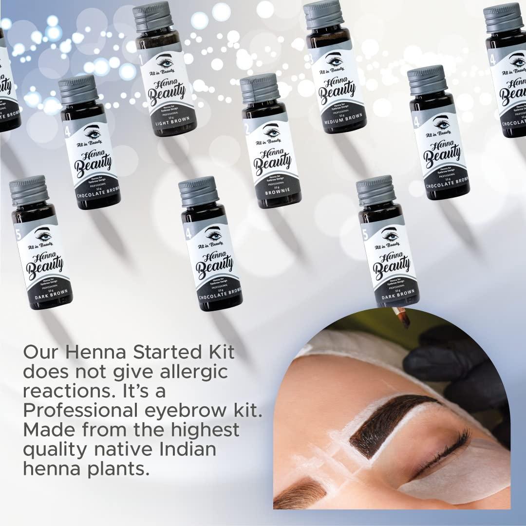 Beauty Henna Starter Eyebrow Coloring Kit - Vegan, Natural Ingredients ...