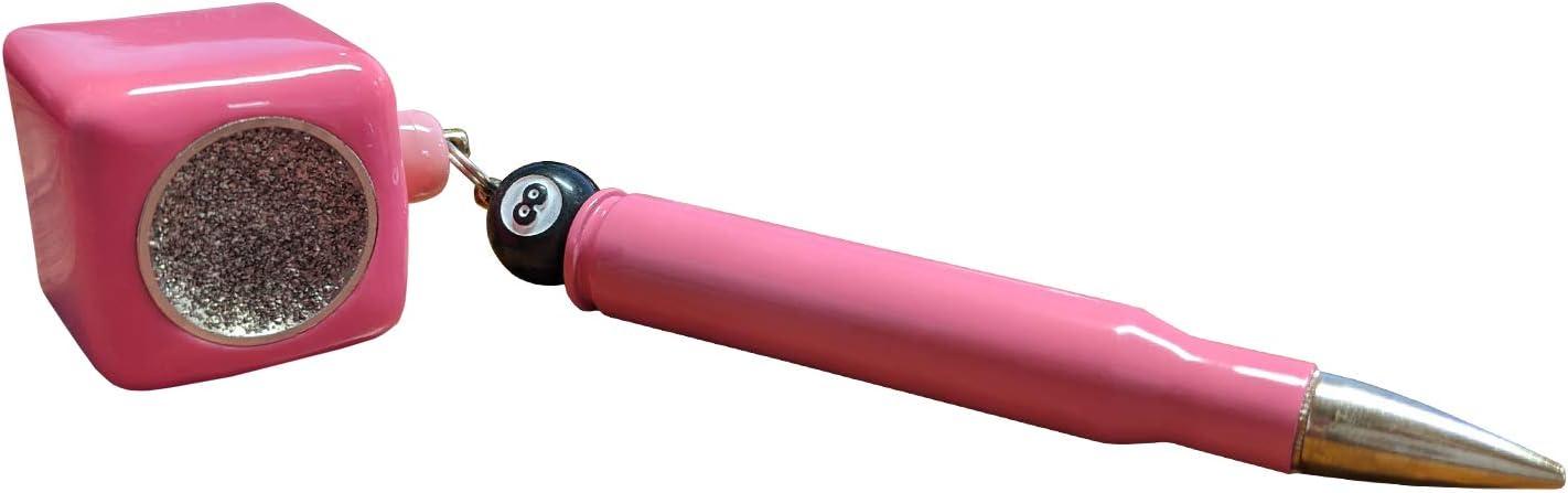 Powder Coated Pink Bullet Pocket Chalker with Scuffer - Cue Chalk ...