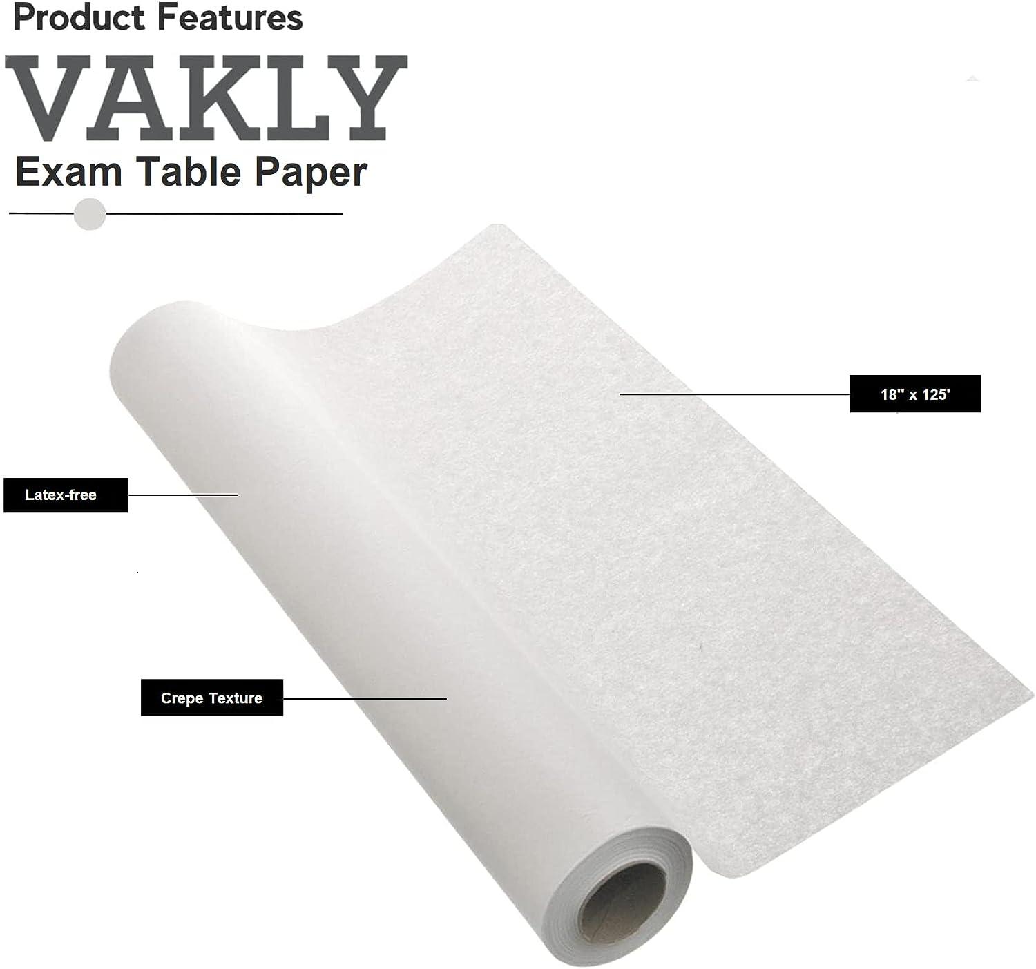 18''x125 Disposable White Textured Crepe Exam Table Paper Roll - Pack ...
