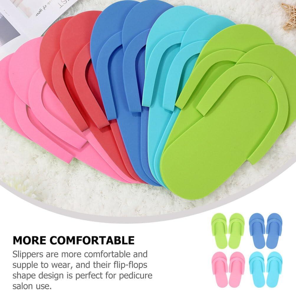 24 Pairs Disposable Pedicure Slippers - Multi Color Foam Foldable Salon ...