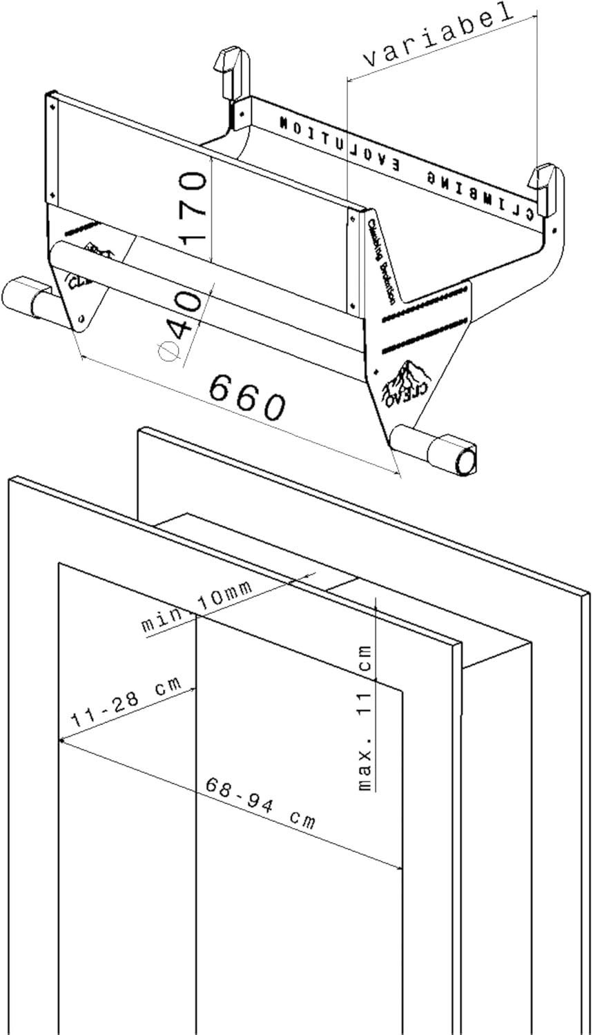 CLEVO Hangboard for Climbing & Bouldering | Door Suspension Training ...