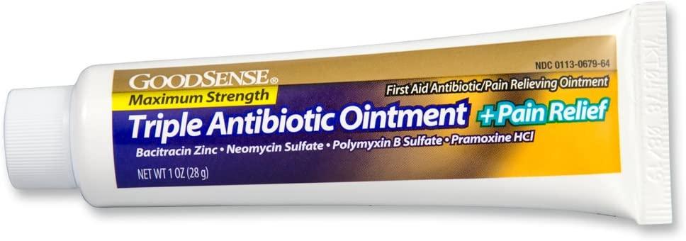 GoodSense Maximum Strength Triple Antibiotic Ointment + Pain Relief 1oz ...