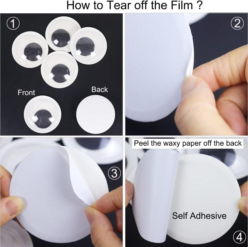 Giant Wiggle Googly Eyes Set - Self Adhesive Black Plastic Eyes for ...