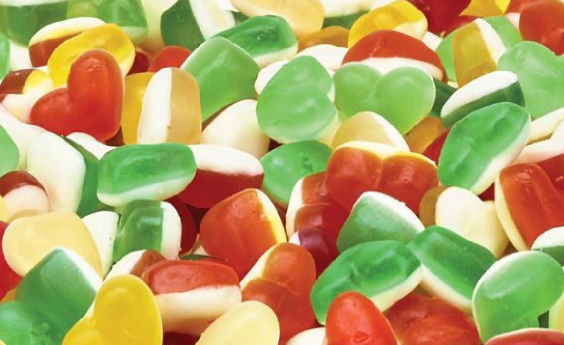 Sweetzone Fruity Love Hearts Sweet Tub Mixed-Fruit Halal Sweets Tub 350 ...