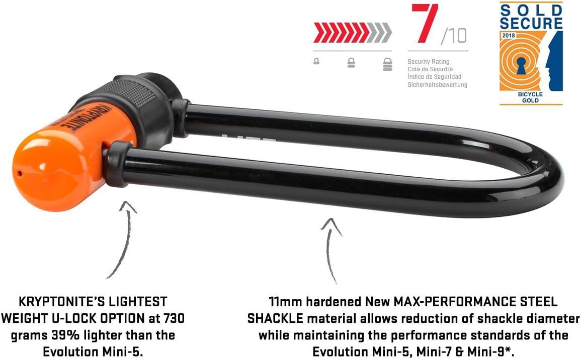 Kryptonite Evolution LITE Mini-6 11mm U-Lock Bicycle Lock - Black | High Security Bike Lock ...