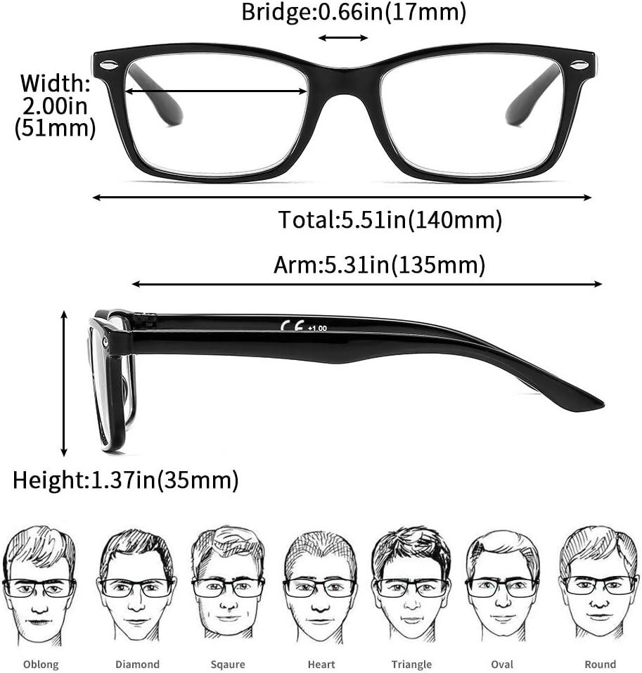Suertree Spring Hinge Reading Glasses (3 Pack) - 3.5x Visual Aid for Men & Women - Optics ...
