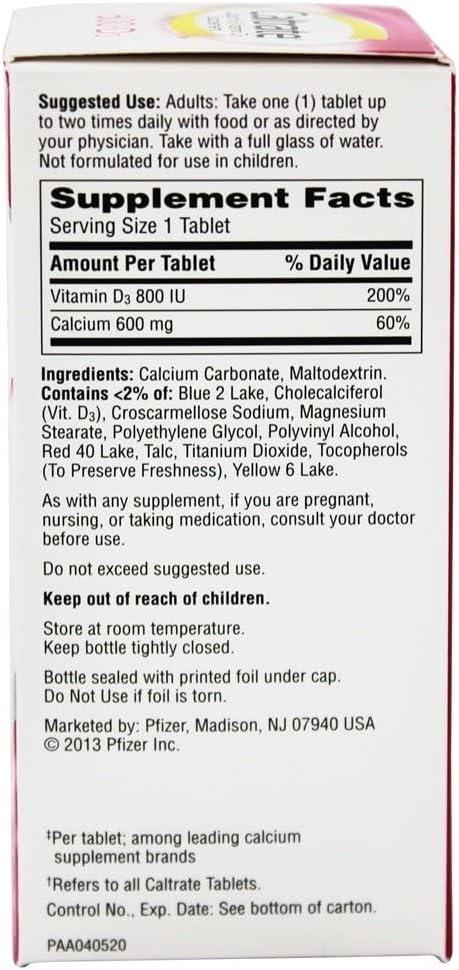 Caltrate 600+D Calcium Supplement 60 ct - Supports Bone Health | Buy ...