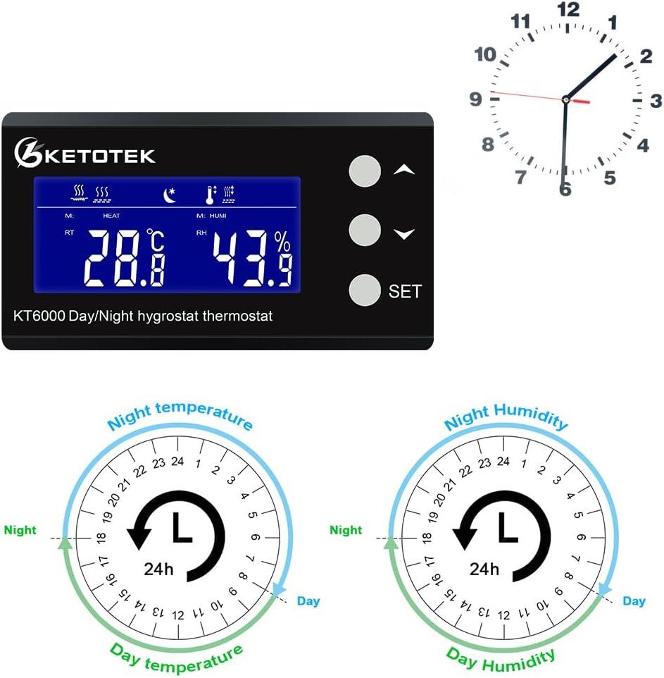 Buy Ketotek Digital Thermostat & Hygrostat Socket - Temperature ...