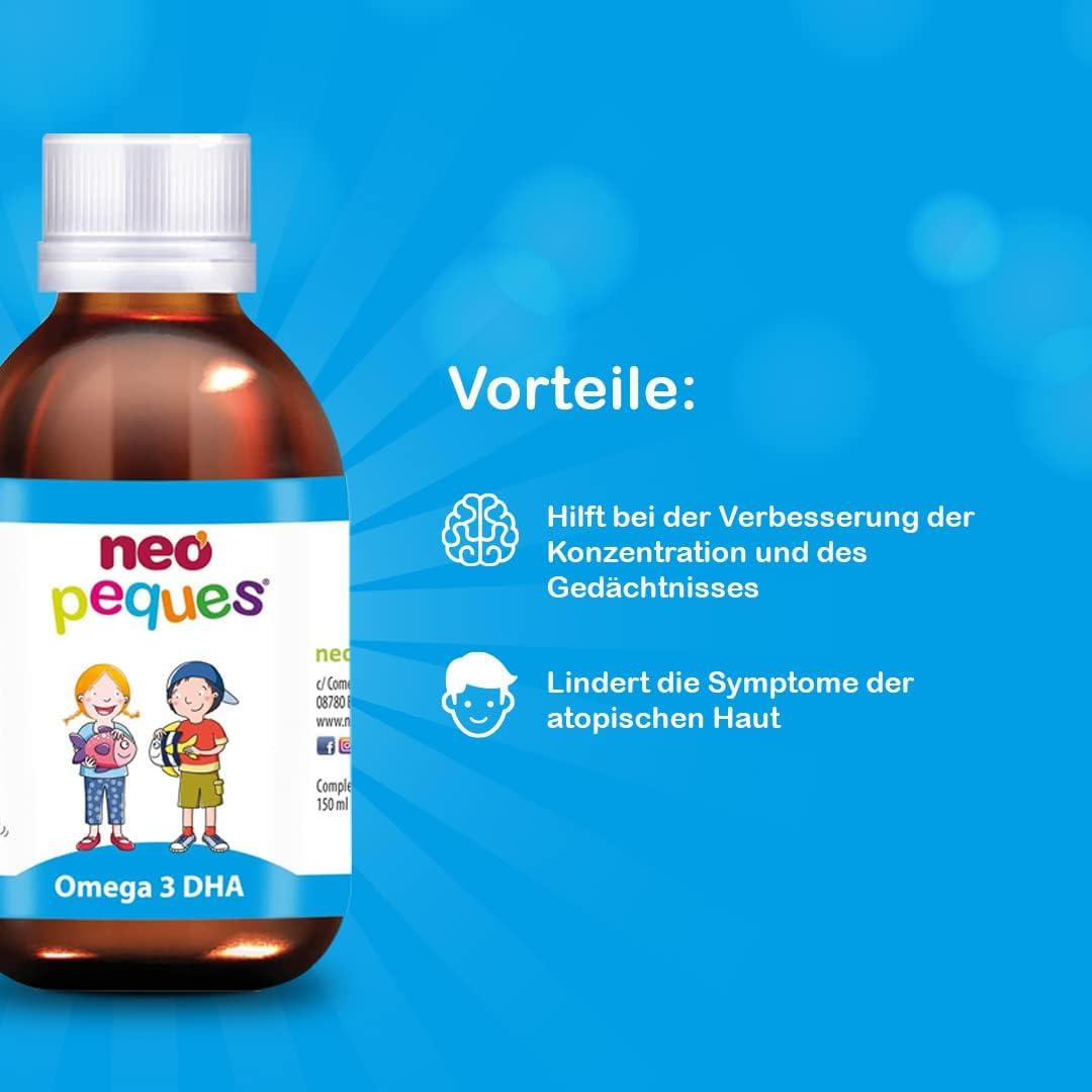 NEO PEQUES Omega 3 DHA for Kids - 150ml Natural Strawberry Syrup ...