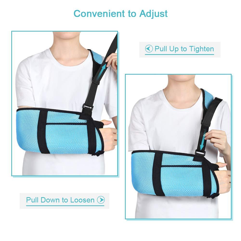 Adjustable Arm Sling with Waist Strap - Shoulder Immobilizer for Injury ...