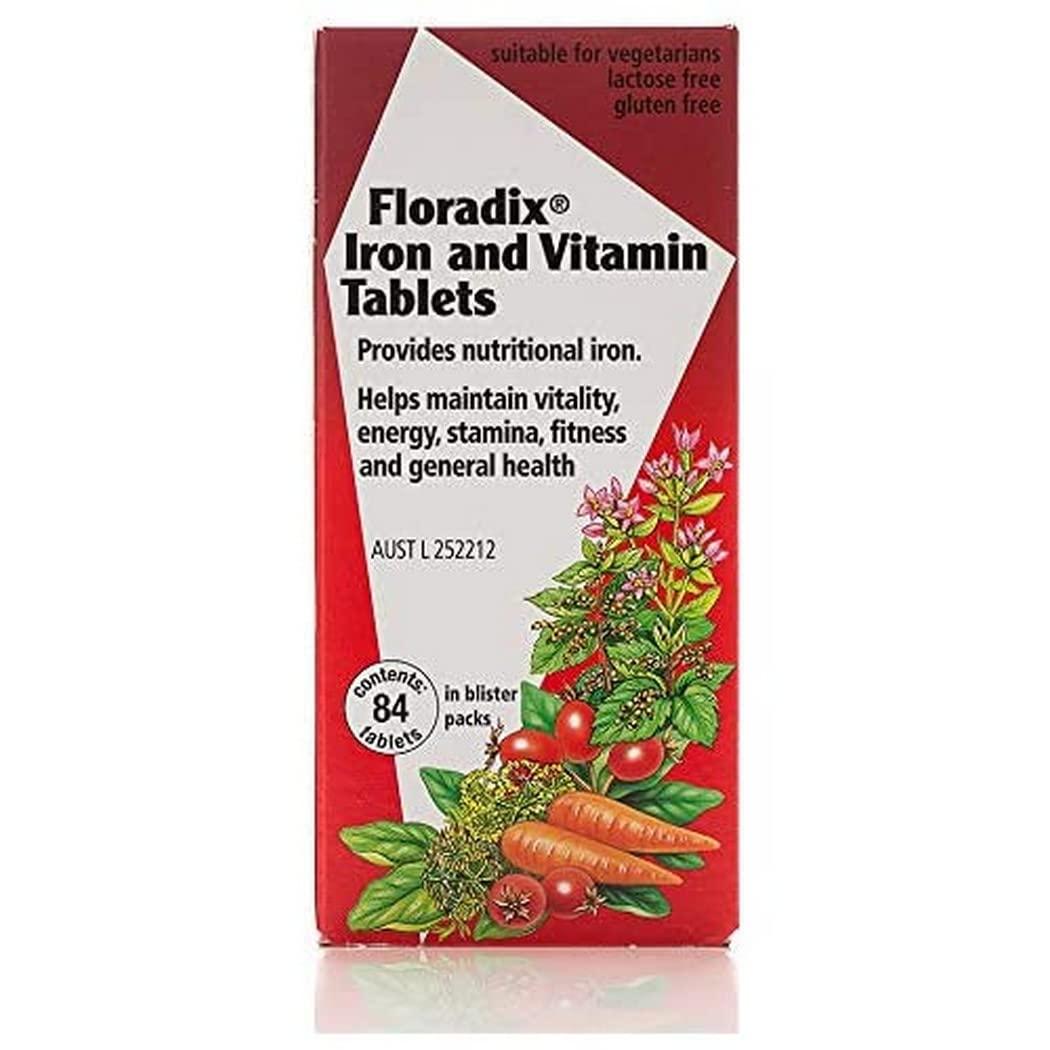 Floradix Iron & Vitamin 84 Tablets - Natural Energy Booster and Immune ...