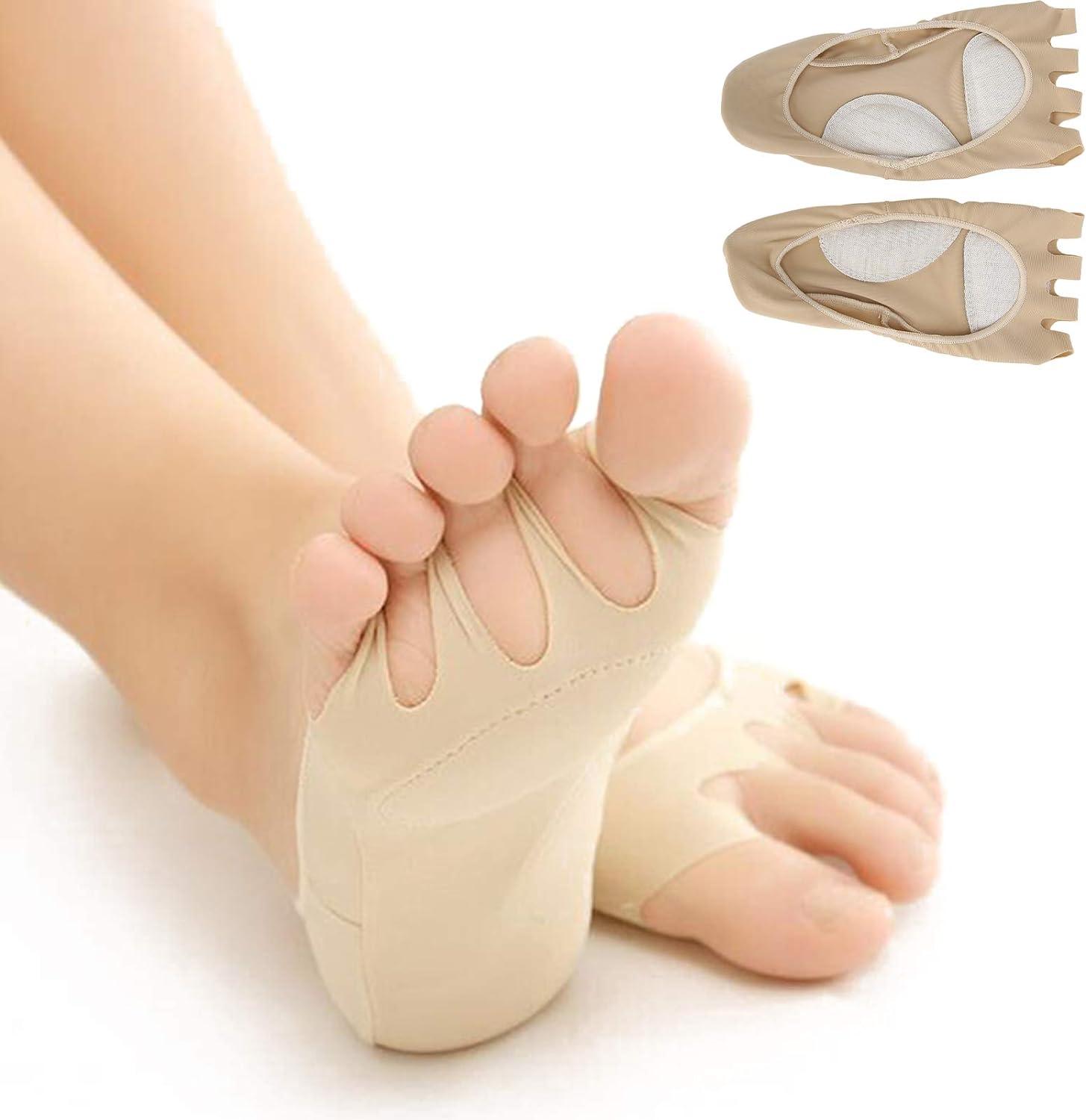Liyjtk Five Toe Separation Socks - Anti-Slip Peeping Toe Half Socks for ...