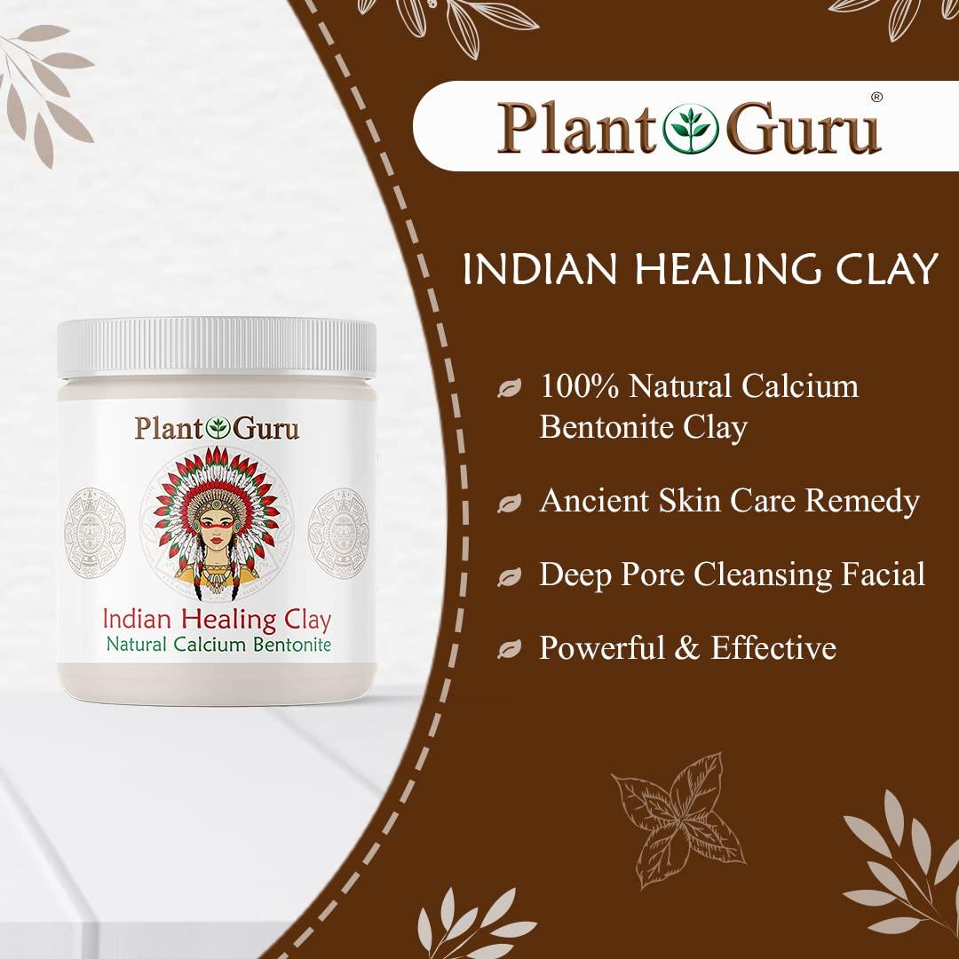 Plant Guru Indian Healing Clay 1 lb. - 100% Natural Bentonite Clay ...
