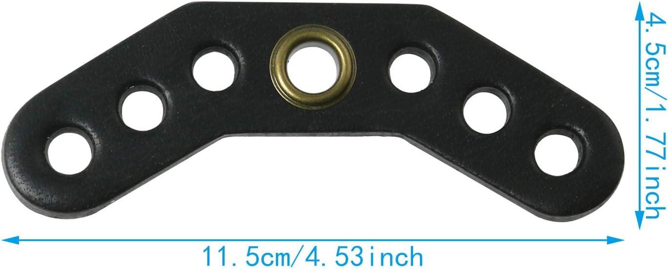 3pcs Black Leather Bow Yoke with Metal Grommet Strap Bracket - Compound ...