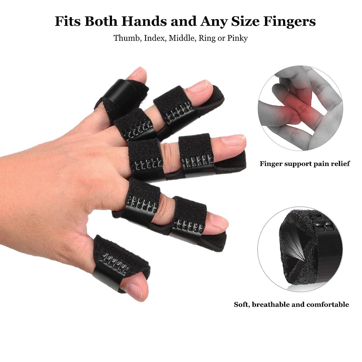 Finger Support Splints Set - 4 Adjustable Trigger Finger Splints + 10 ...