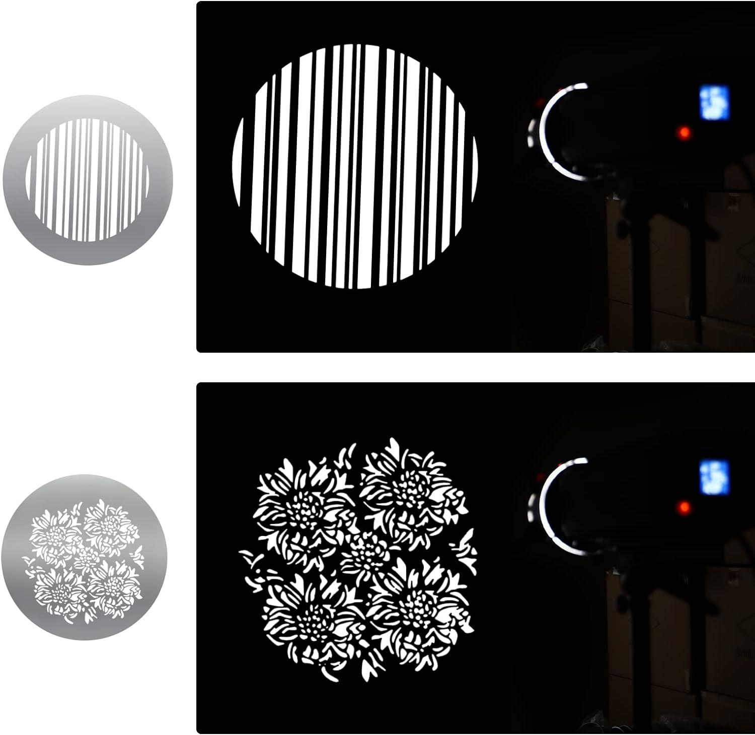 Soonpho 12-Pack Round GOBO Kit - Metal Plates with Various Patterns for ...