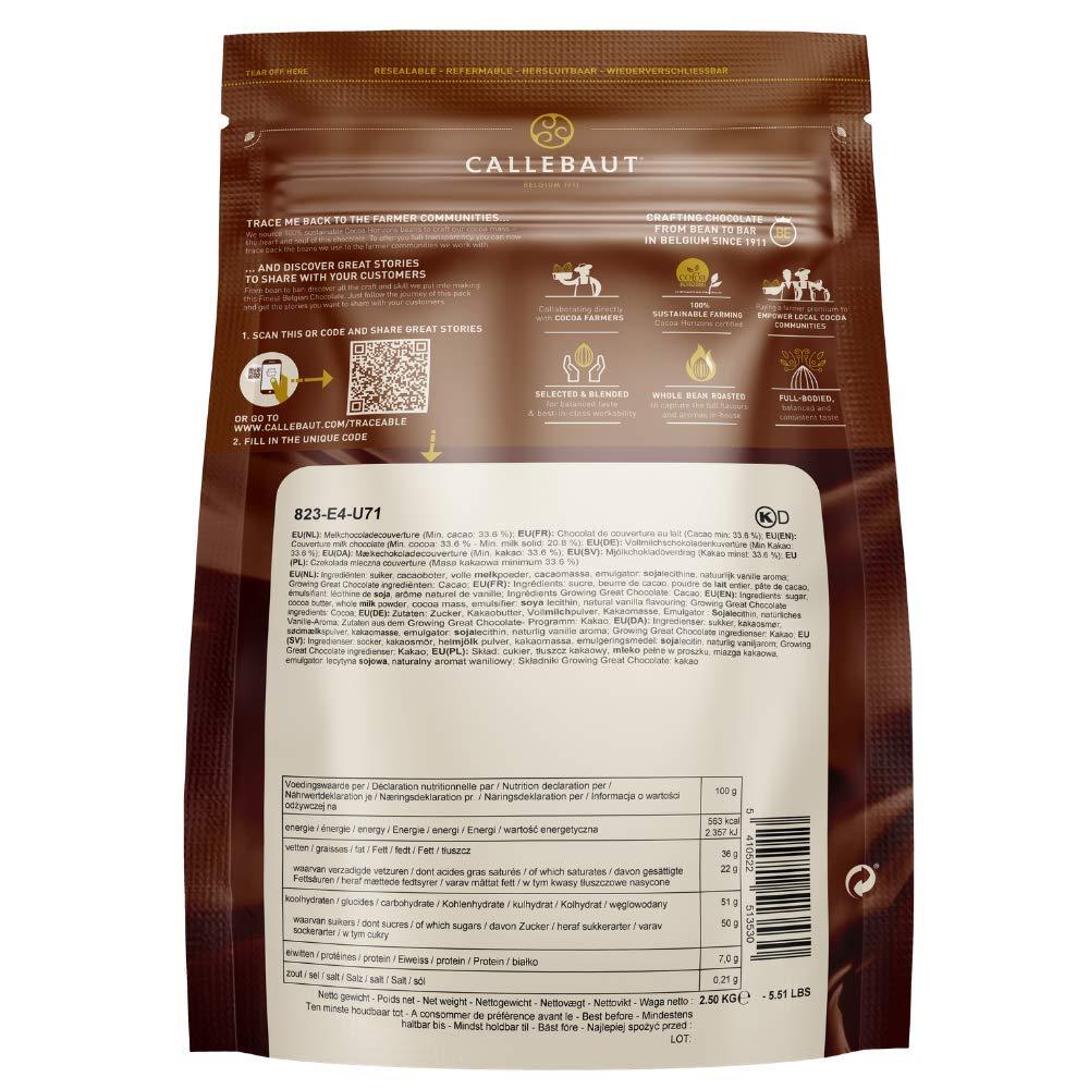 Belgian Milk Chocolate Baking Callets (Chips) 33.6% - 5.5 lbs - Premium ...