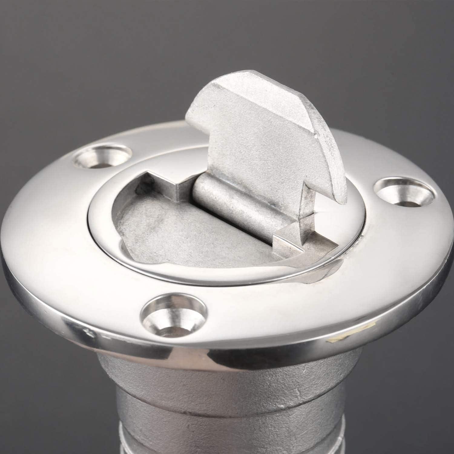 1-1/2 Boat Gas/Fuel Deck Fill with Keyless Cap - Marine Mirror Polished ...