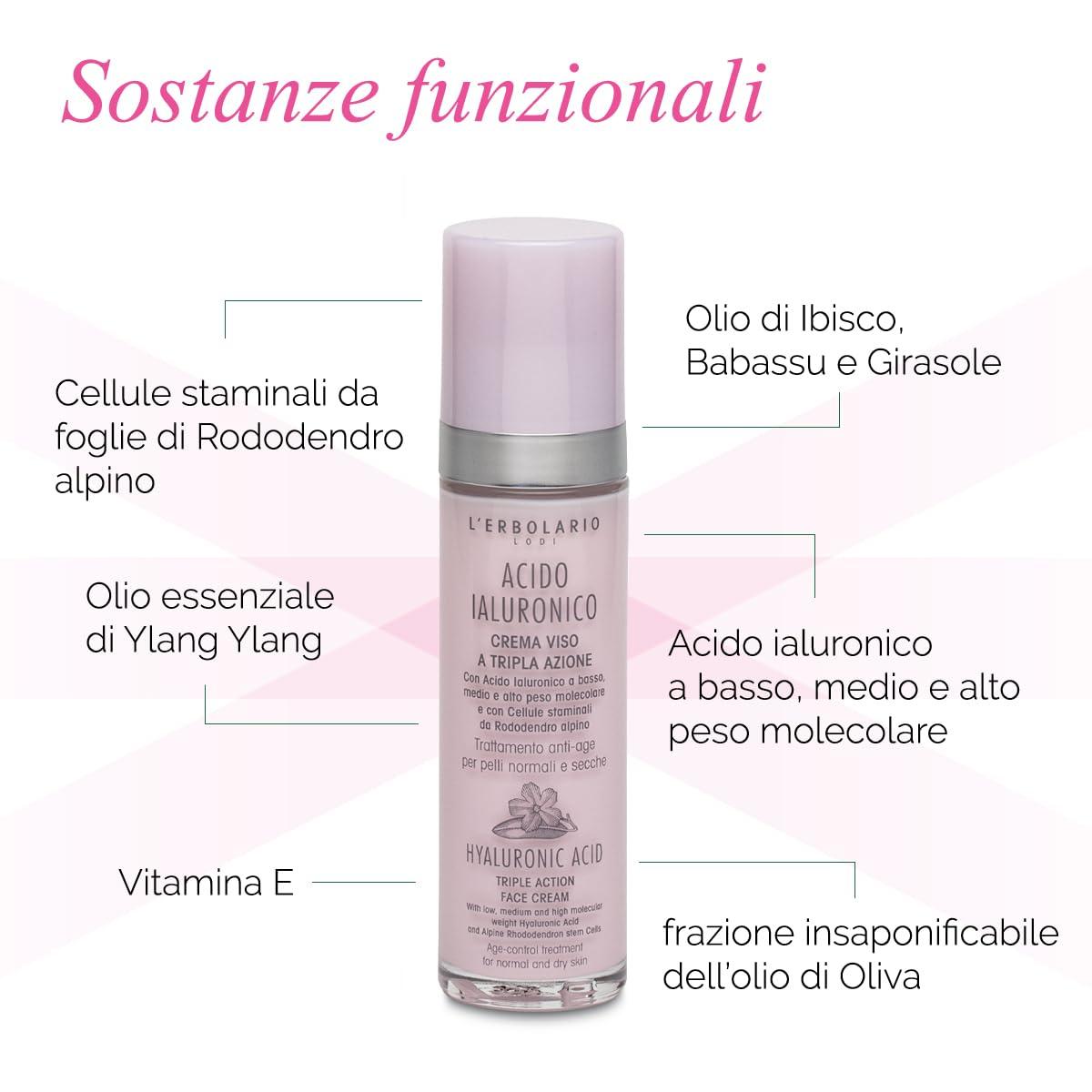 L'Erbolario Hyaluronic Acid Triple Action Face Cream - Hydrating ...