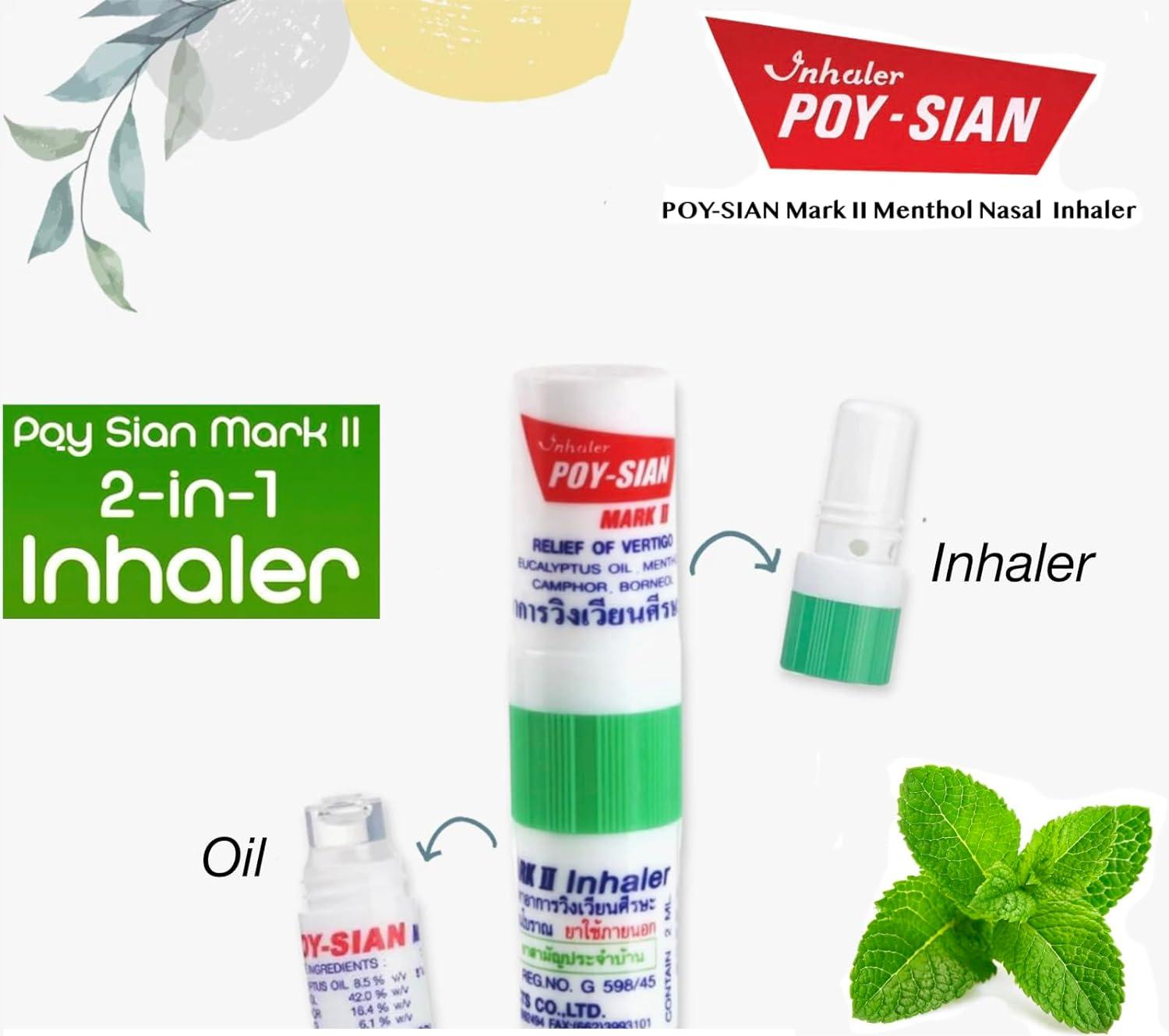 Poy-Sian Menthol Salt Nasal Inhaler - Fast Relief (1 Piece) | Buy Now ...