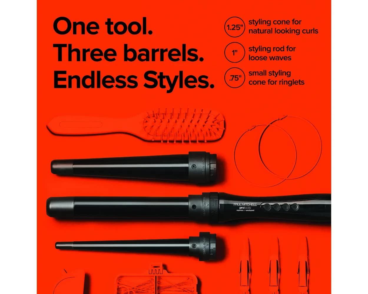 Paul Mitchell Pro Tools Express Ion Unclipped 3-in-1 Ceramic Curling ...