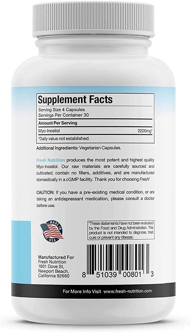 High Potency Myo-Inositol PCOS Supplement 2200mg - 120 Capsules - NMR ...