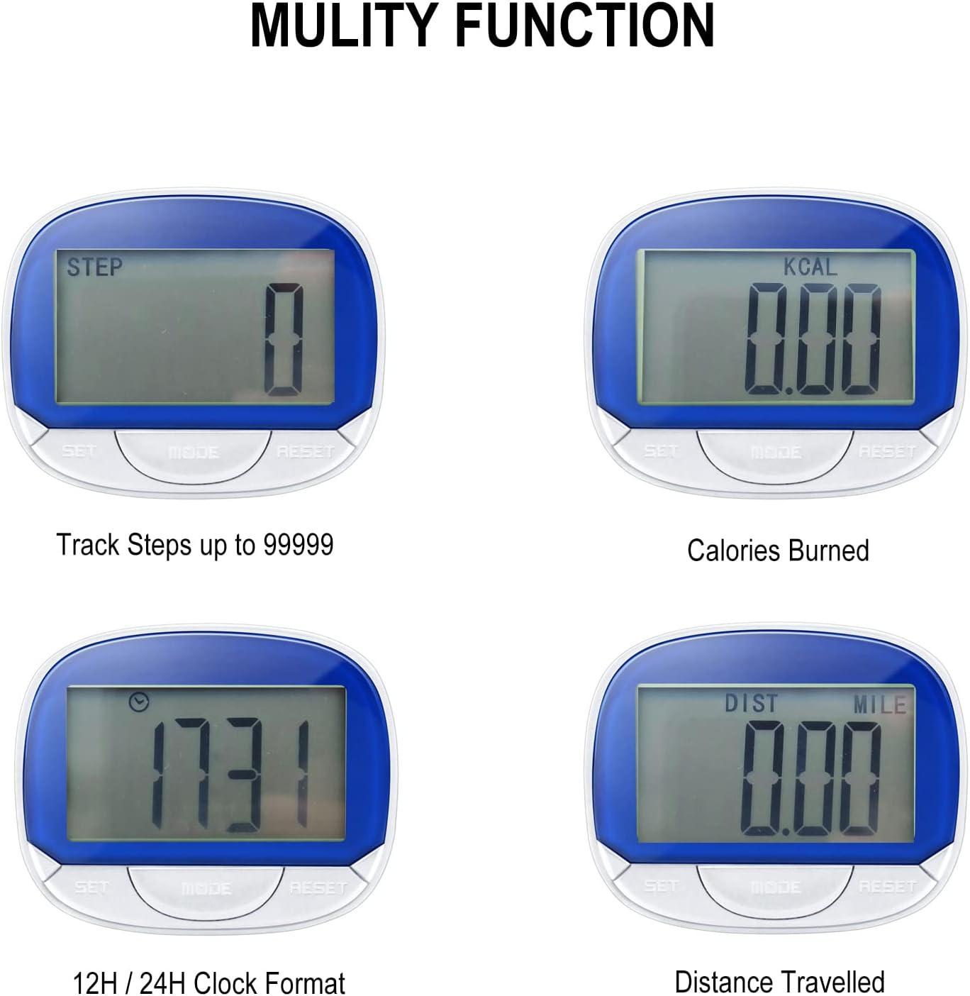MOLIONS 3D Pedometer for Walking Multi-Function Step Tracker with Belt ...