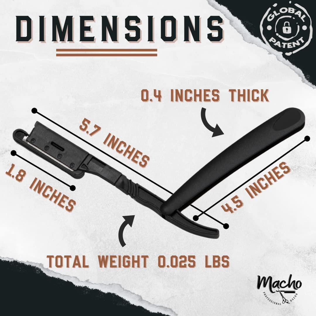 Professional Barber Macho Straight Razor Handle with 100 Disposable ...