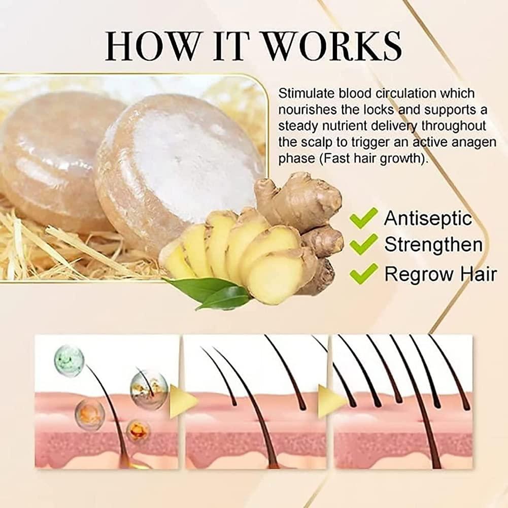 Organic Ginger Hair Regrowth Shampoo Bar - Promotes Growth, Fights Hair ...
