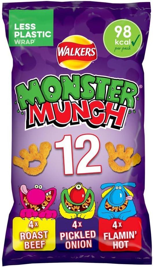 Walkers Monster Munch Multipack 48X20g Contains 3 Flavours Pickled ...