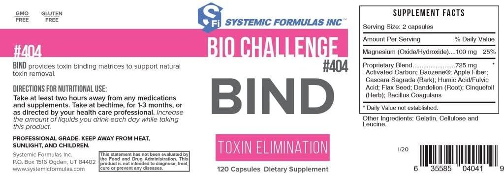Systemic Formulas 404 Bind 120 Count - Powerful Detox Support (1 Pack ...