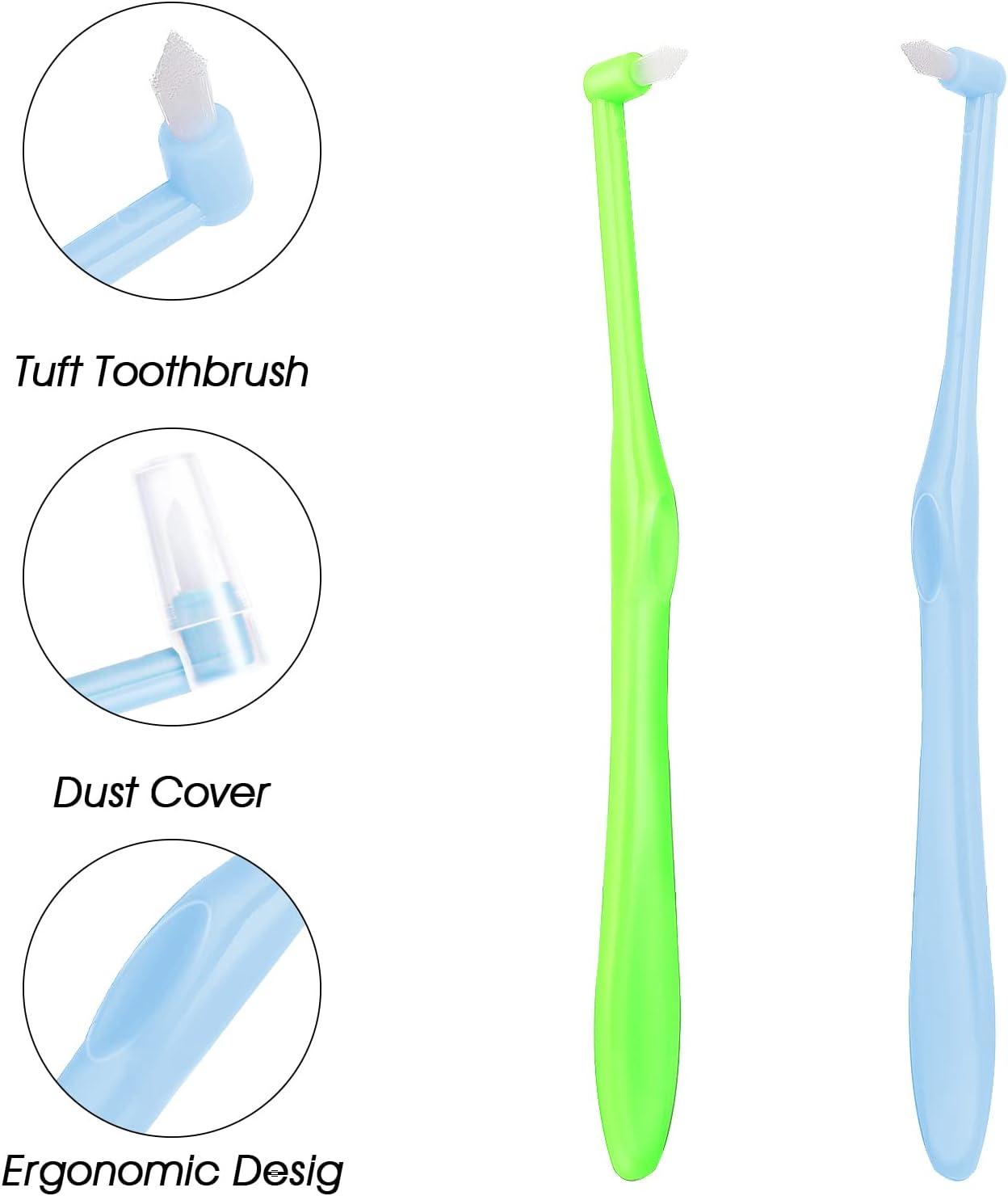 Ouligay 2Pcs Tuft Toothbrush Set - Soft End-Tuft Tapered Trim for ...