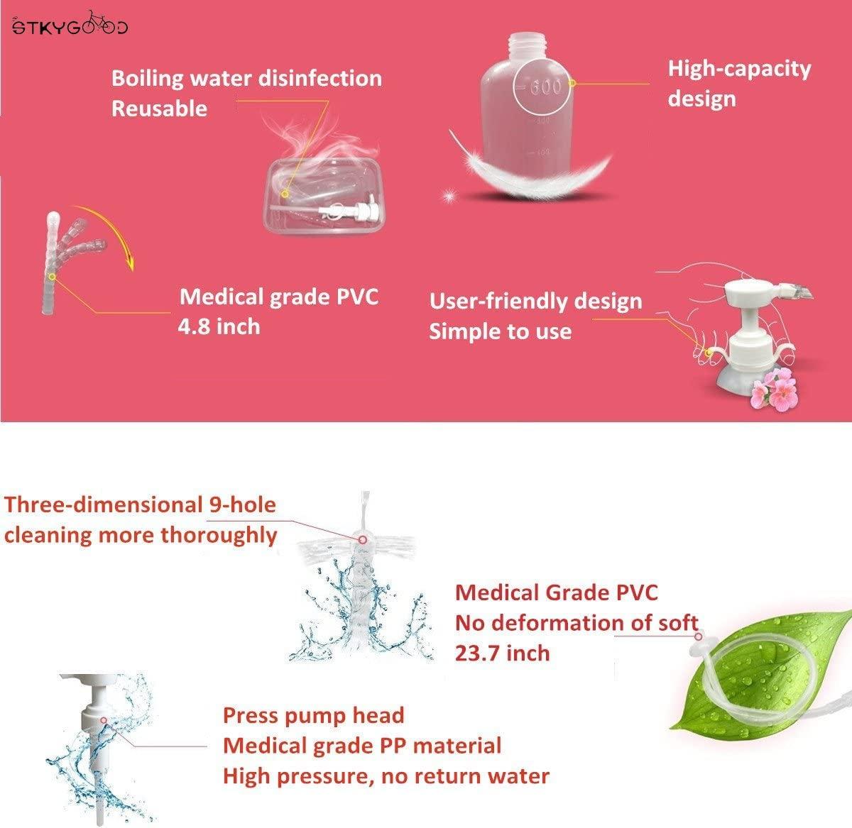 Vaginal and Anal Douche Cleaner Kit - 3 Nozzle Tips, Reusable Manual ...