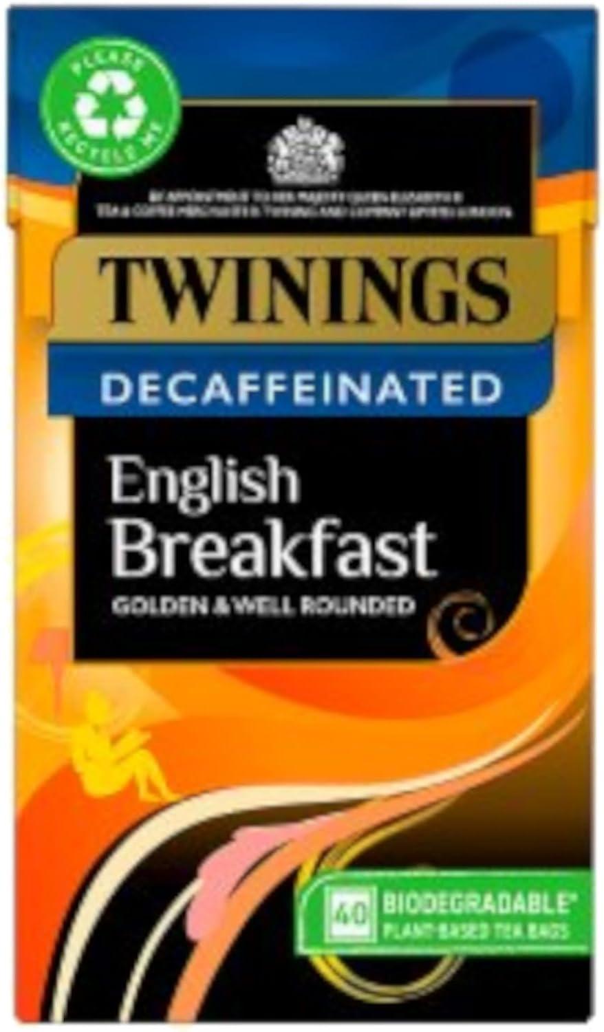 Traditional English Tea 4 Pack Decaffeinated Bundle - Contains 2 x Twinings English Breakfast ...