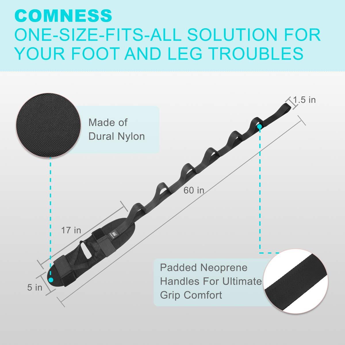 Foot and Calf Stretcher Strap for Plantar Fasciitis, Heel Spurs, Foot ...